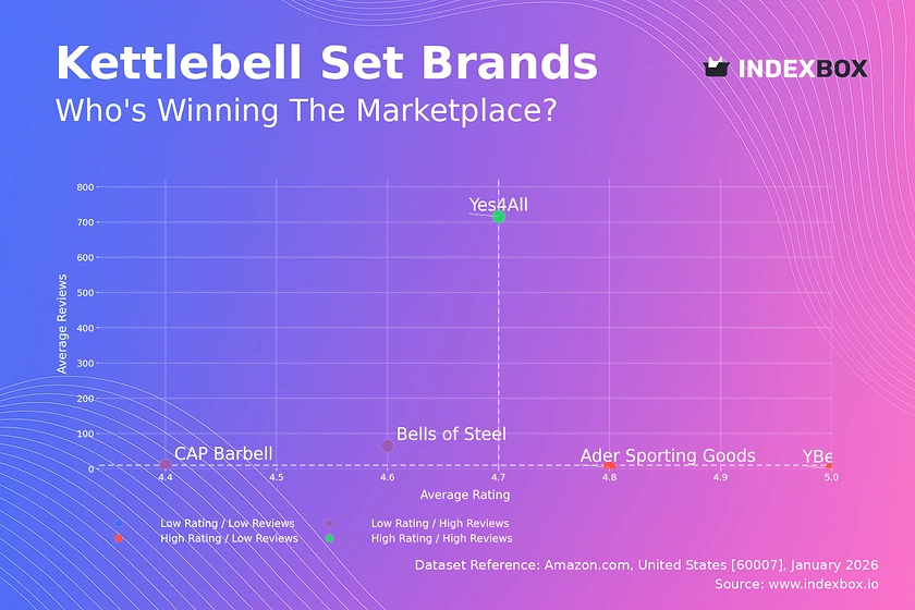 Kettlebell Set Market Analysis: Yes4All Dominates as the Sole Star Brand