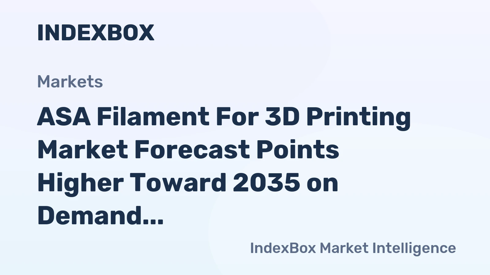 ASA Filament for 3D Printing Market Forecast Points Higher Toward 2035 on Demand for Durable Outdoor Parts