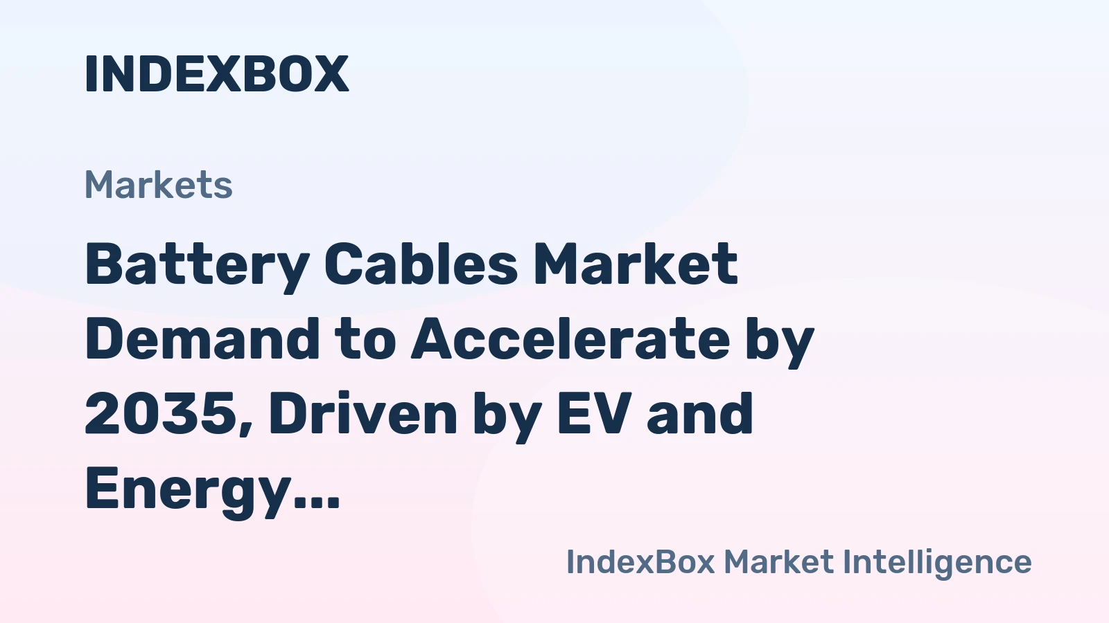 Battery Cables Market Demand to Accelerate by 2035, Driven by EV and Energy Storage Expansion