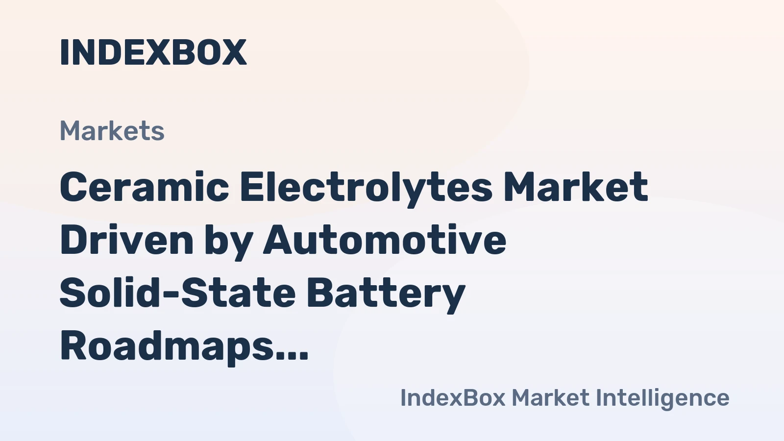Ceramic Electrolytes Market Driven by Automotive Solid-State Battery Roadmaps Through 2035