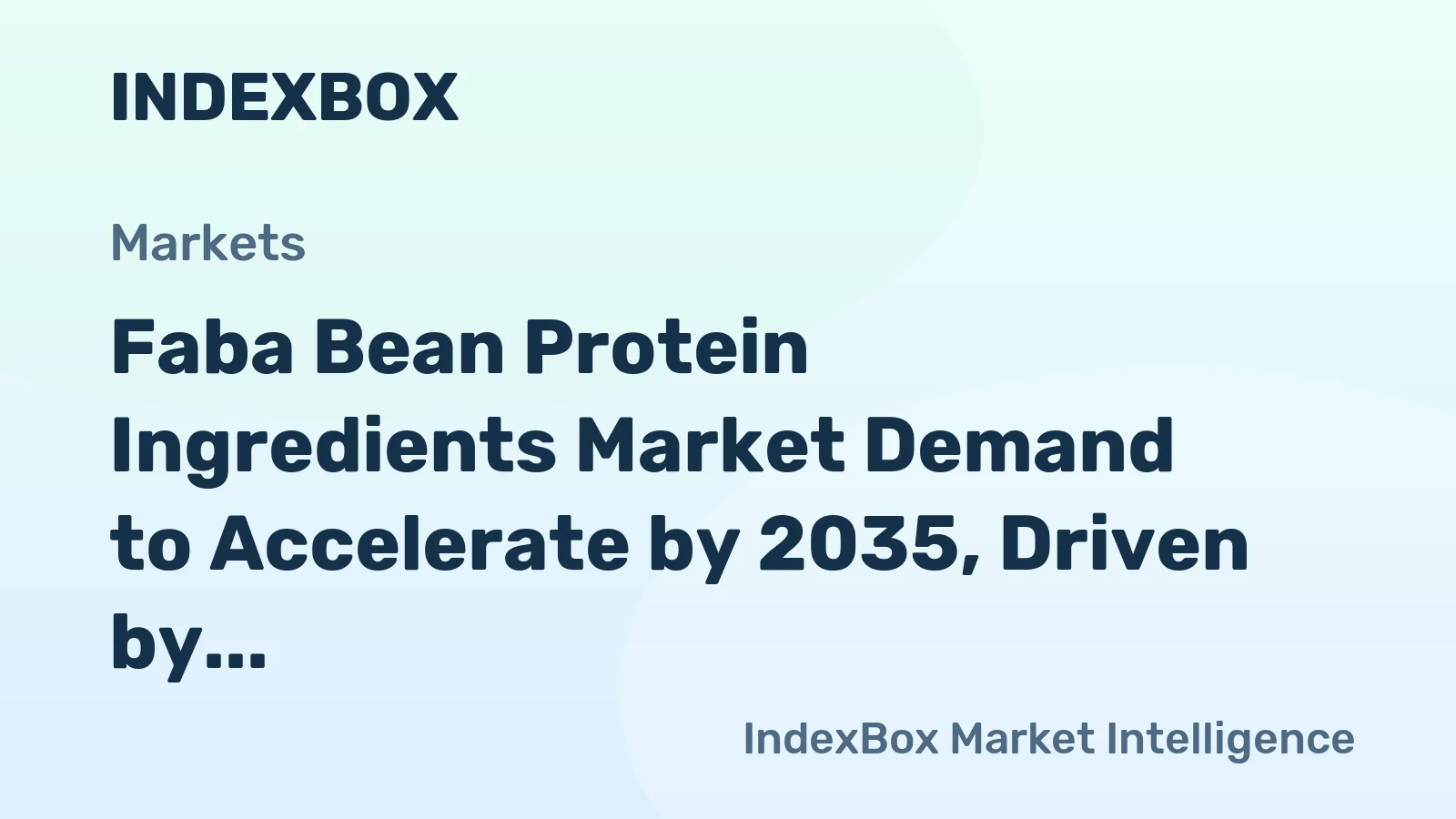 Faba Bean Protein Ingredients Market Demand to Accelerate by 2035, Driven by Plant-Based Shift