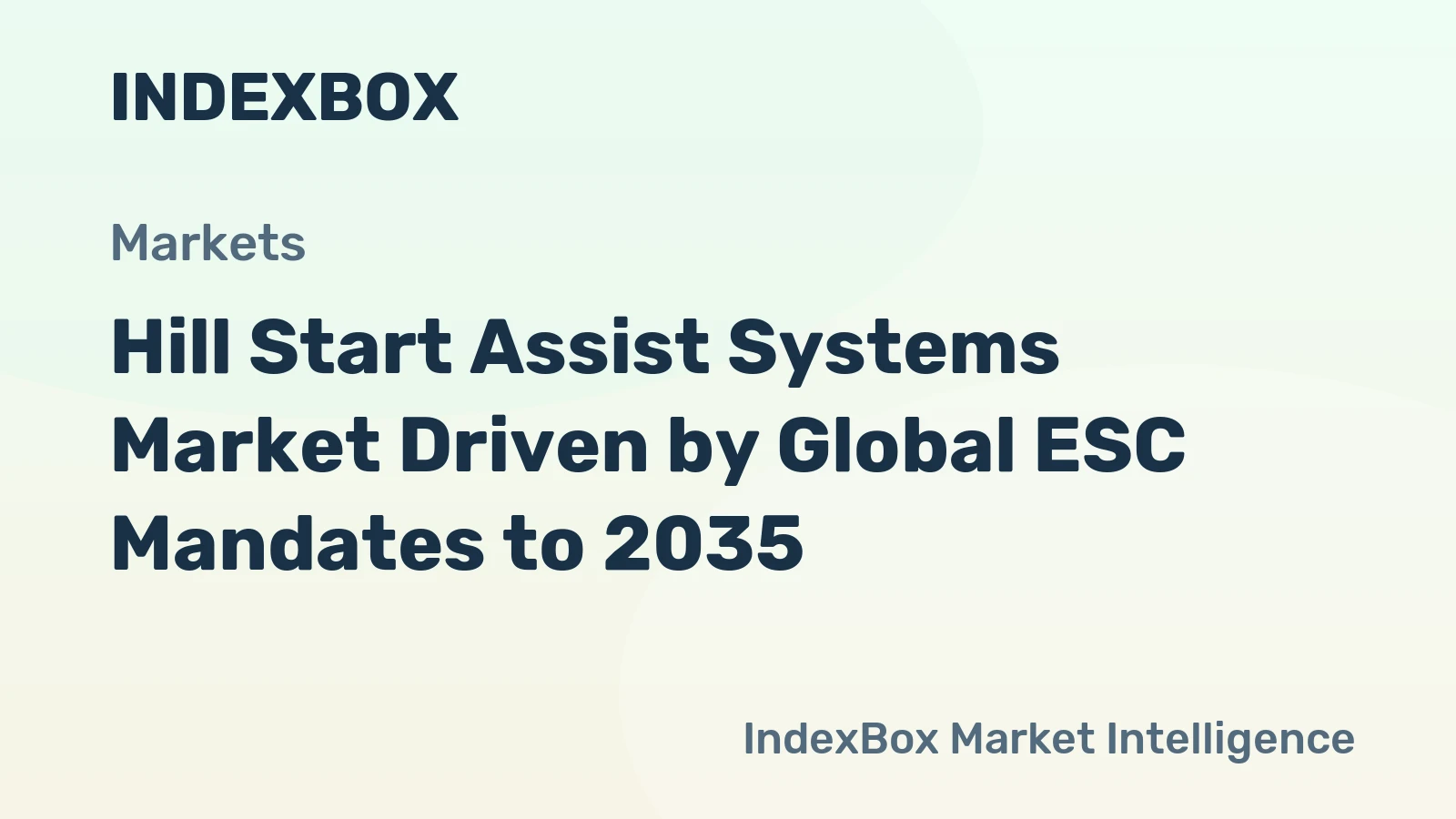 Hill Start Assist Systems Market Driven by Global ESC Mandates to 2035