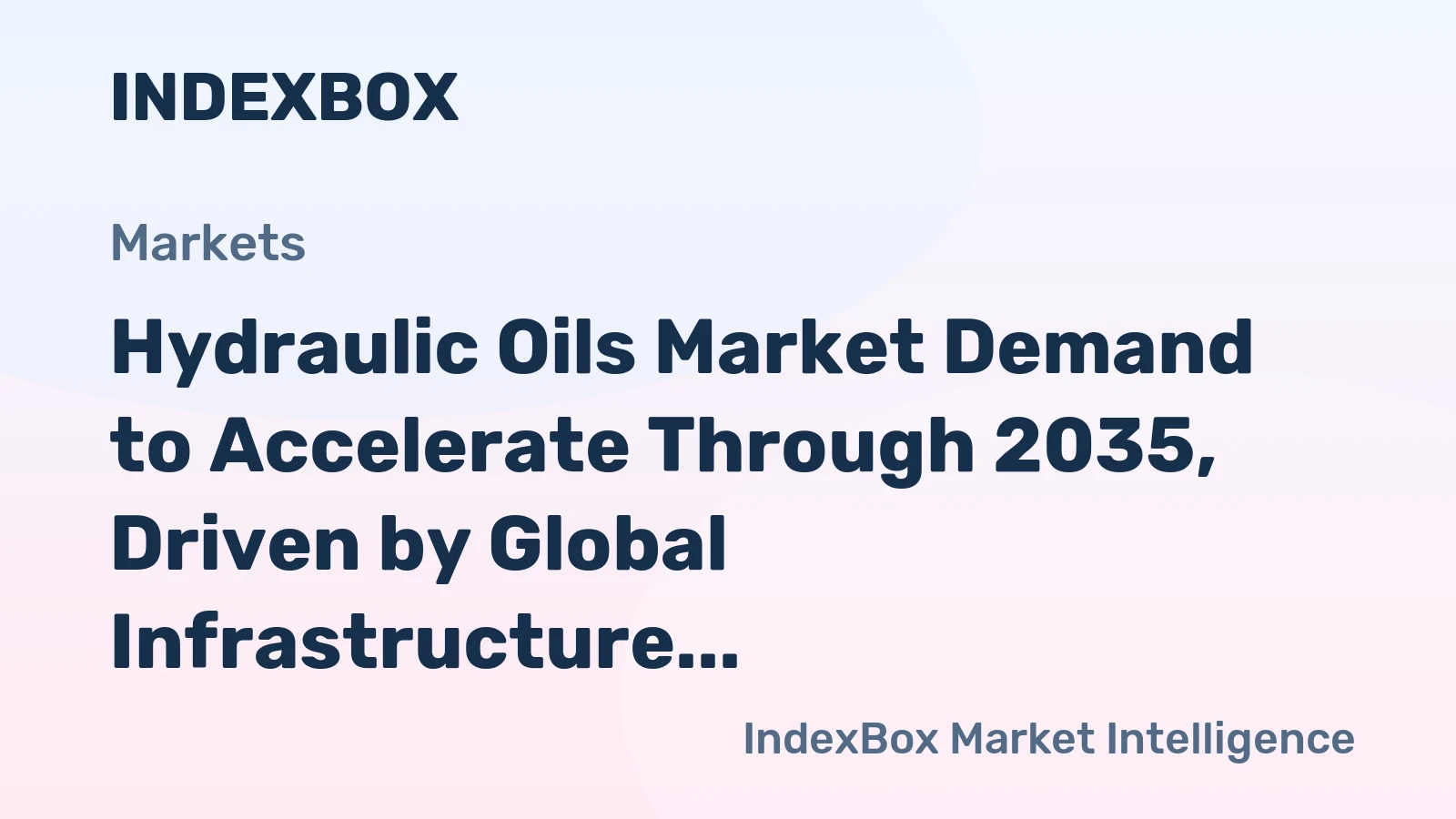 Hydraulic Oils Market Demand to Accelerate Through 2035, Driven by Global Infrastructure Expansion