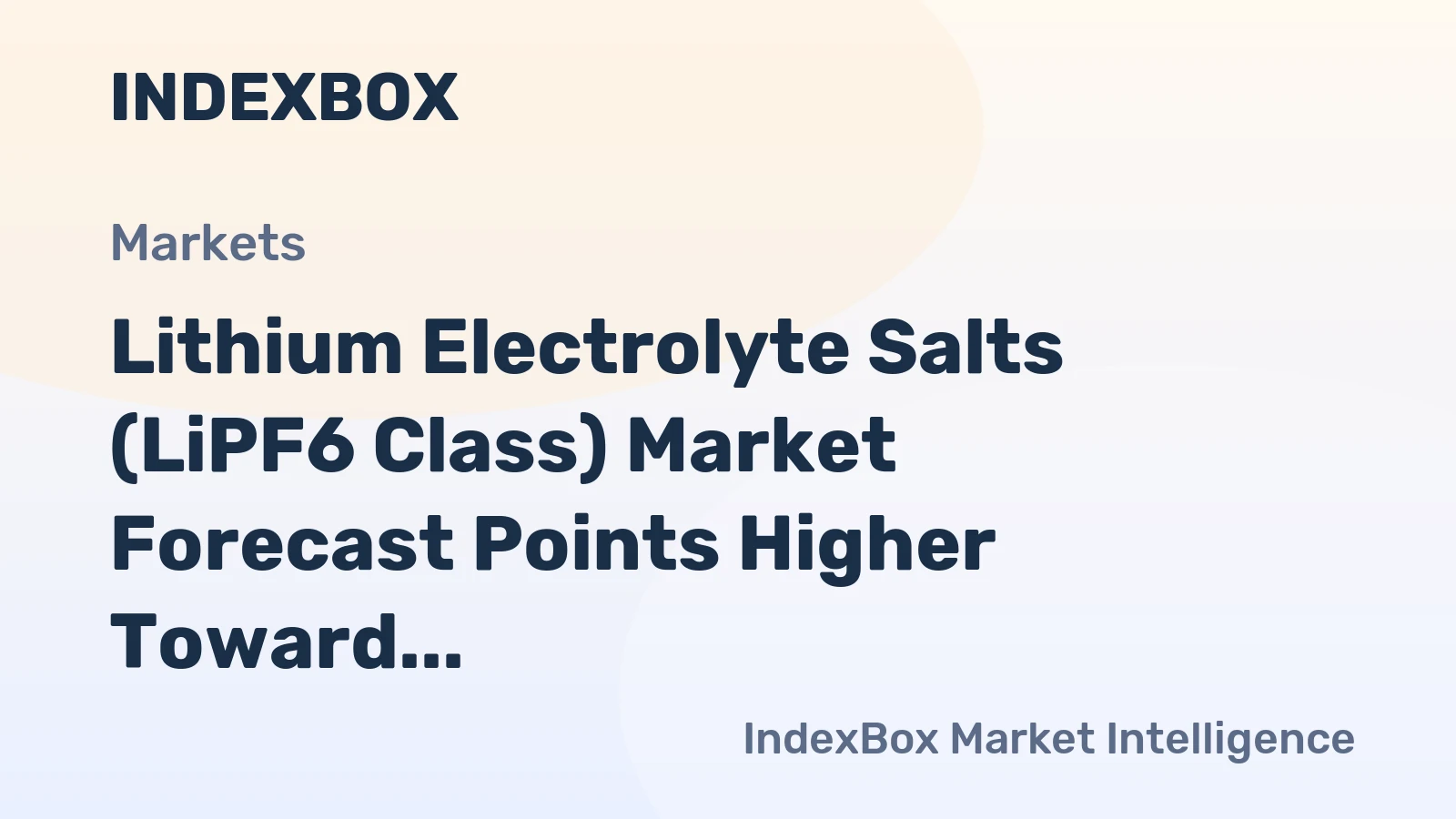 Lithium Electrolyte Salts (LiPF6 Class) Market Forecast Points Higher Toward 2035, Driven by EV Battery Expansion