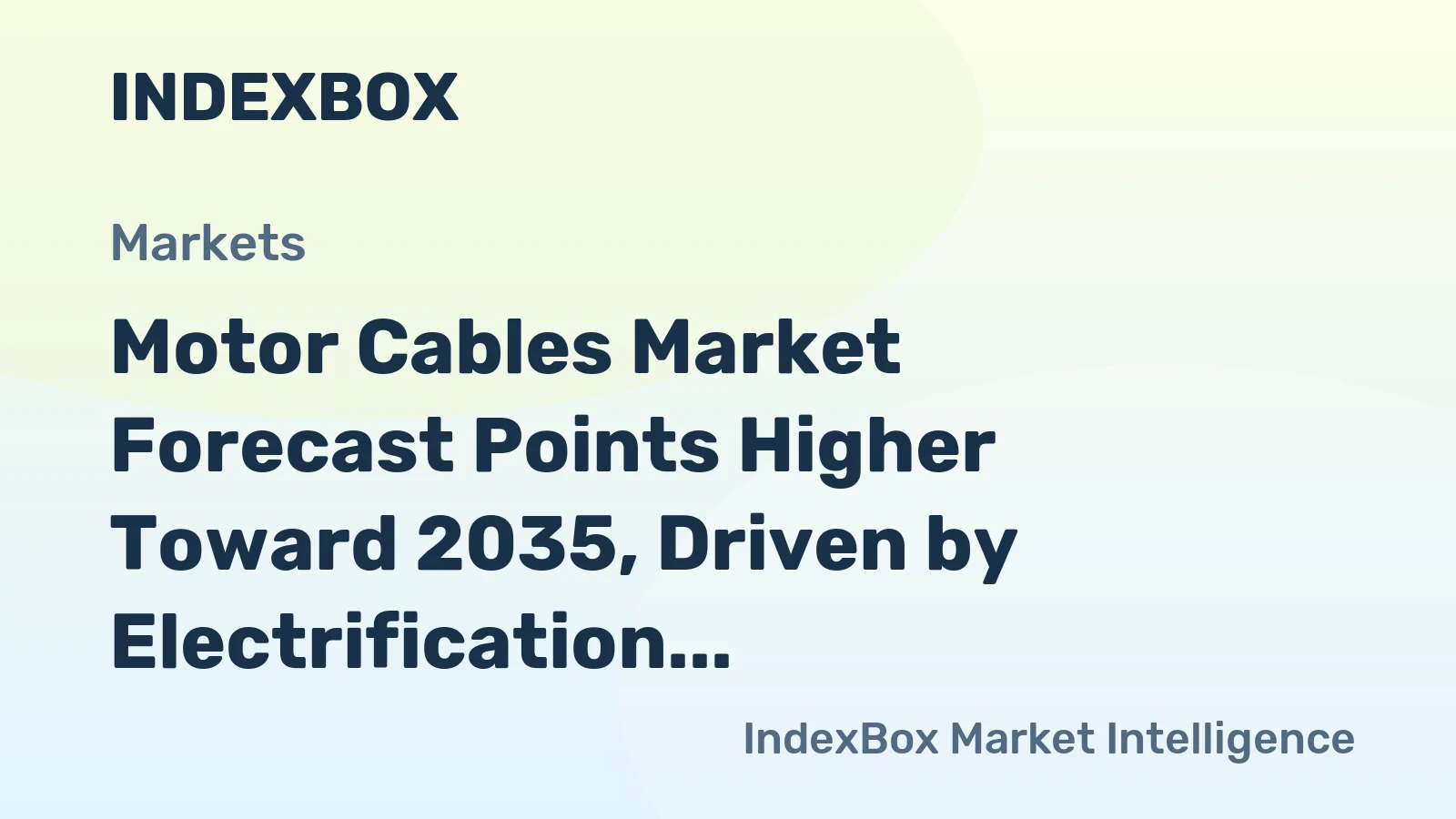 Motor Cables Market Forecast Points Higher Toward 2035, Driven by Electrification