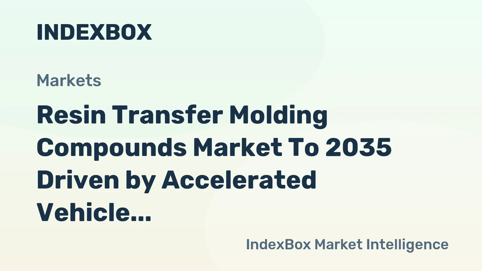 Resin Transfer Molding Compounds Market to 2035 Driven by Accelerated Vehicle Lightweighting for Emission Compliance