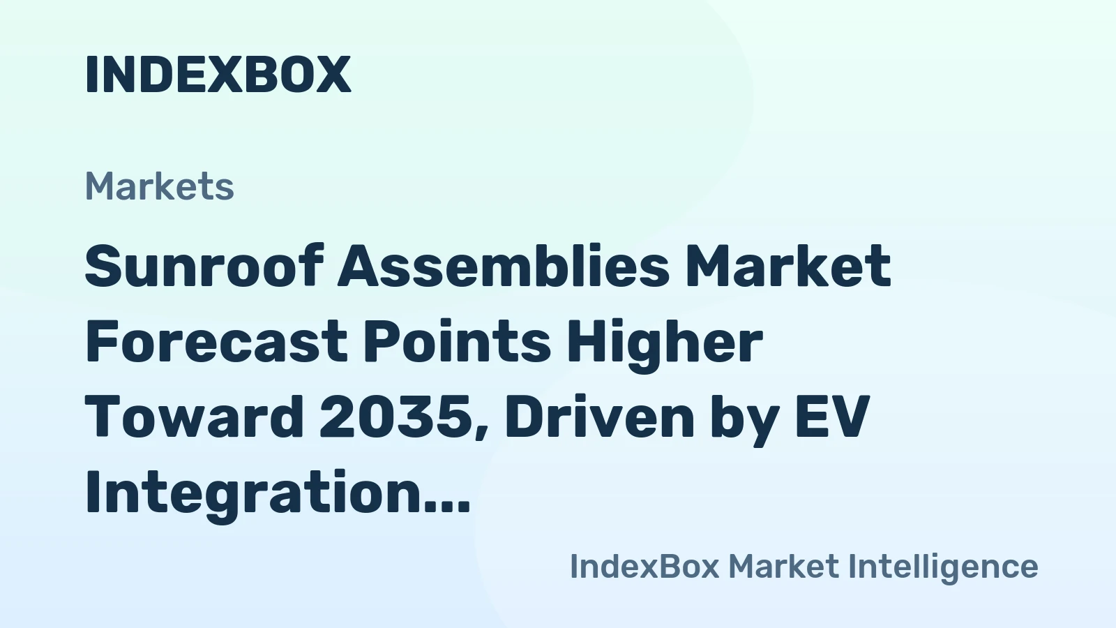 Sunroof Assemblies Market Forecast Points Higher Toward 2035, Driven by EV Integration