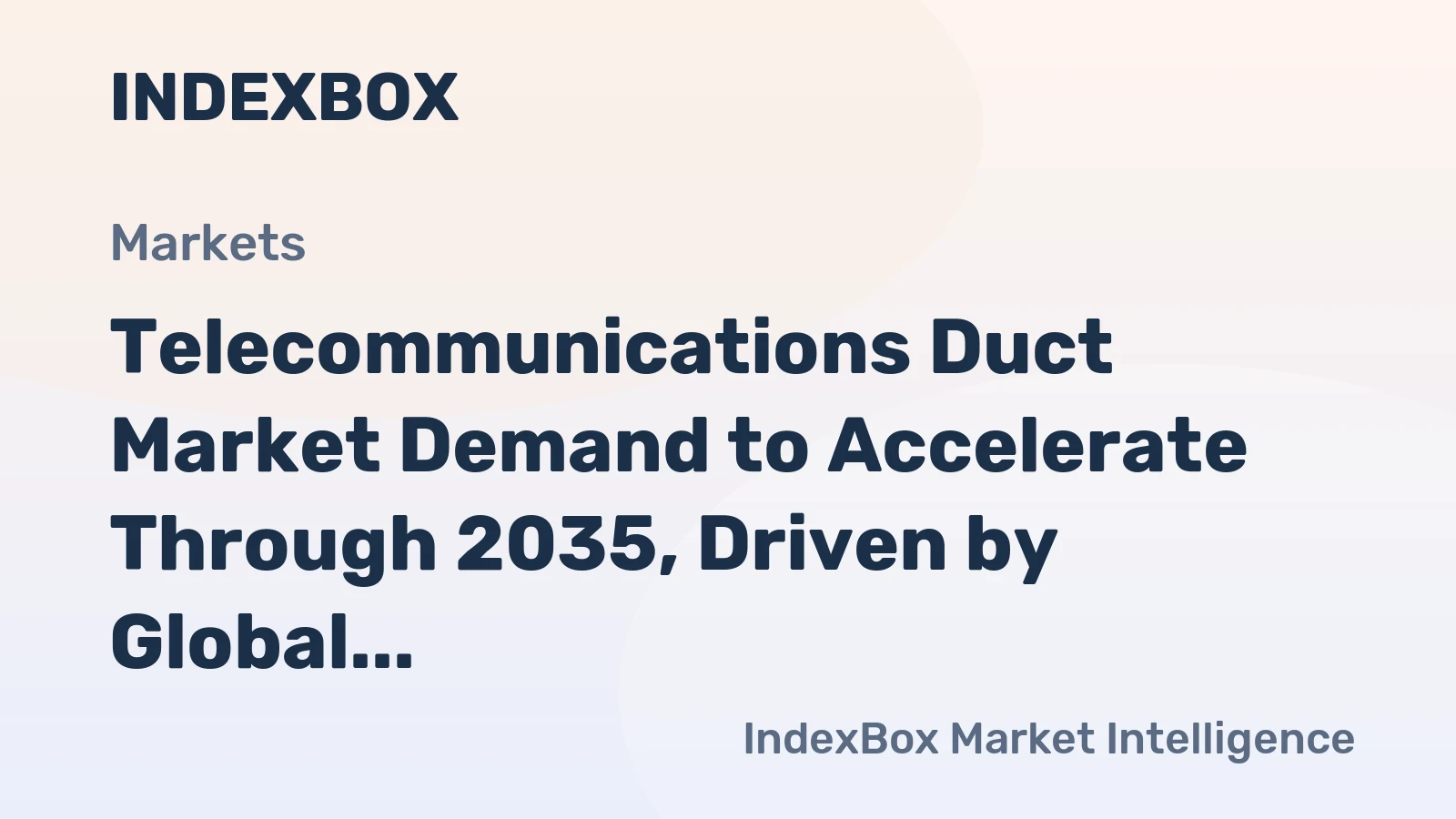 Telecommunications Duct Market Demand to Accelerate Through 2035, Driven by Global Fiber Expansion