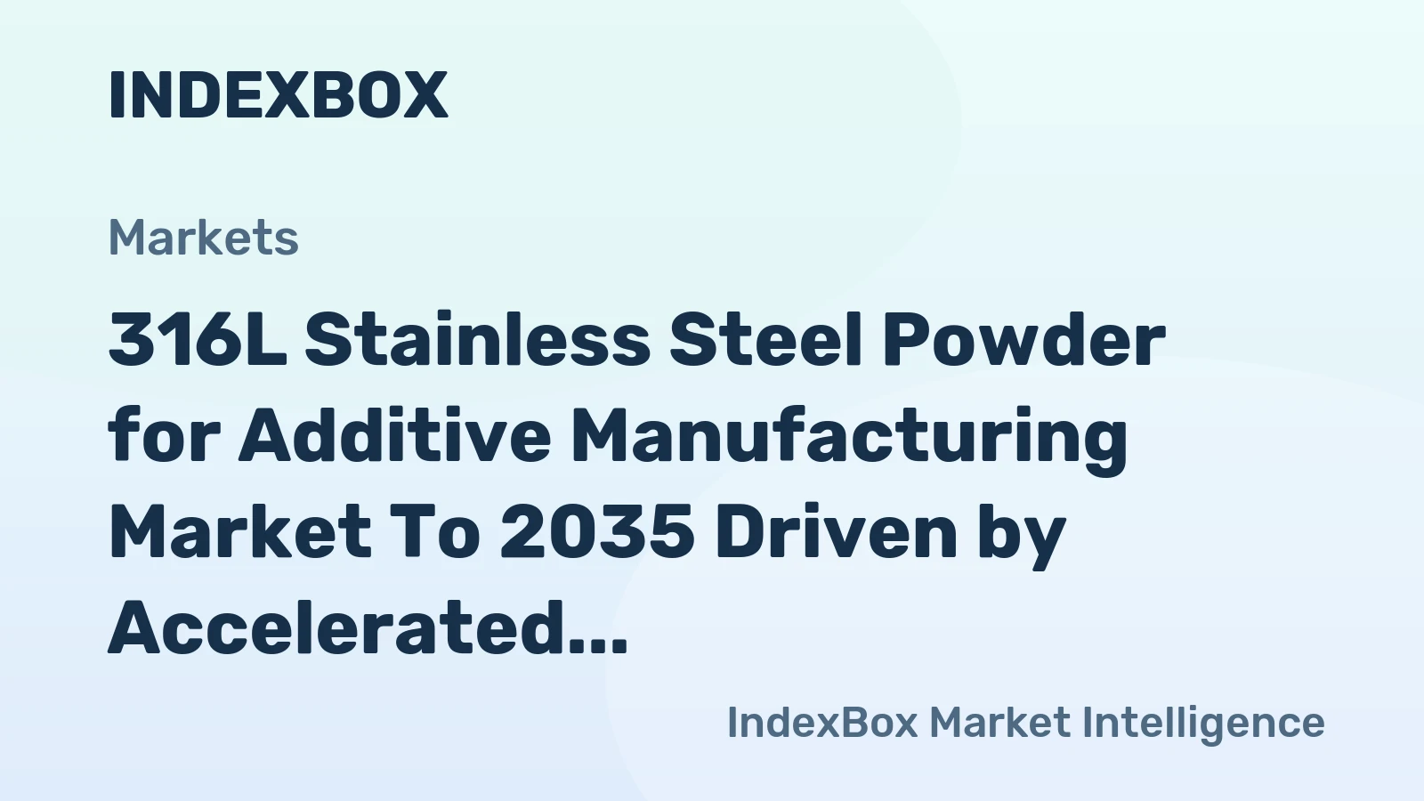 316L Stainless Steel Powder for Additive Manufacturing Market to 2035 Driven by Accelerated Certification for Aerospace Components