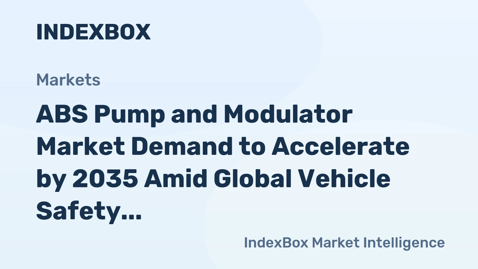 ABS Pump and Modulator Market Demand to Accelerate by 2035 Amid Global Vehicle Safety Mandates