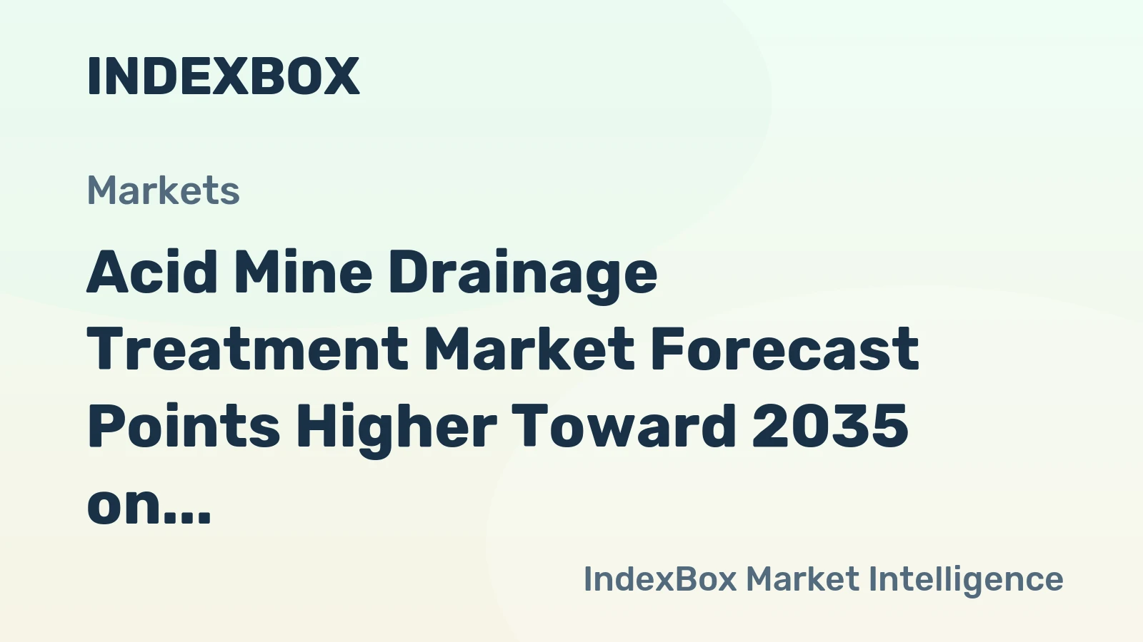 Acid Mine Drainage Treatment Market Forecast Points Higher Toward 2035 on Stricter Mining Effluent Rules