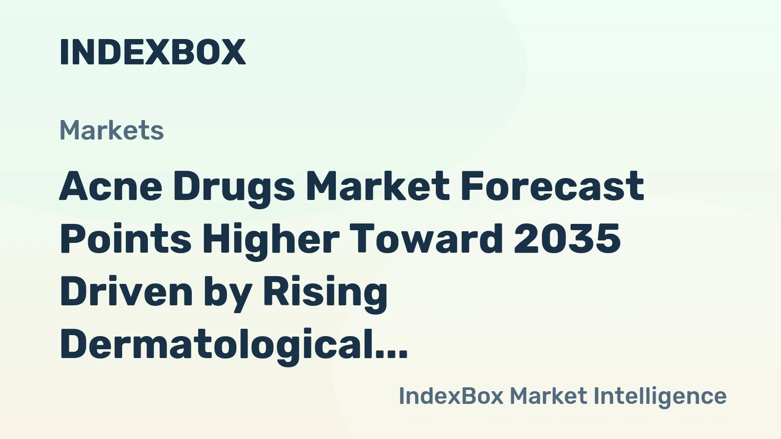 Acne Drugs Market Forecast Points Higher Toward 2035 Driven by Rising Dermatological Awareness and Novel Therapies