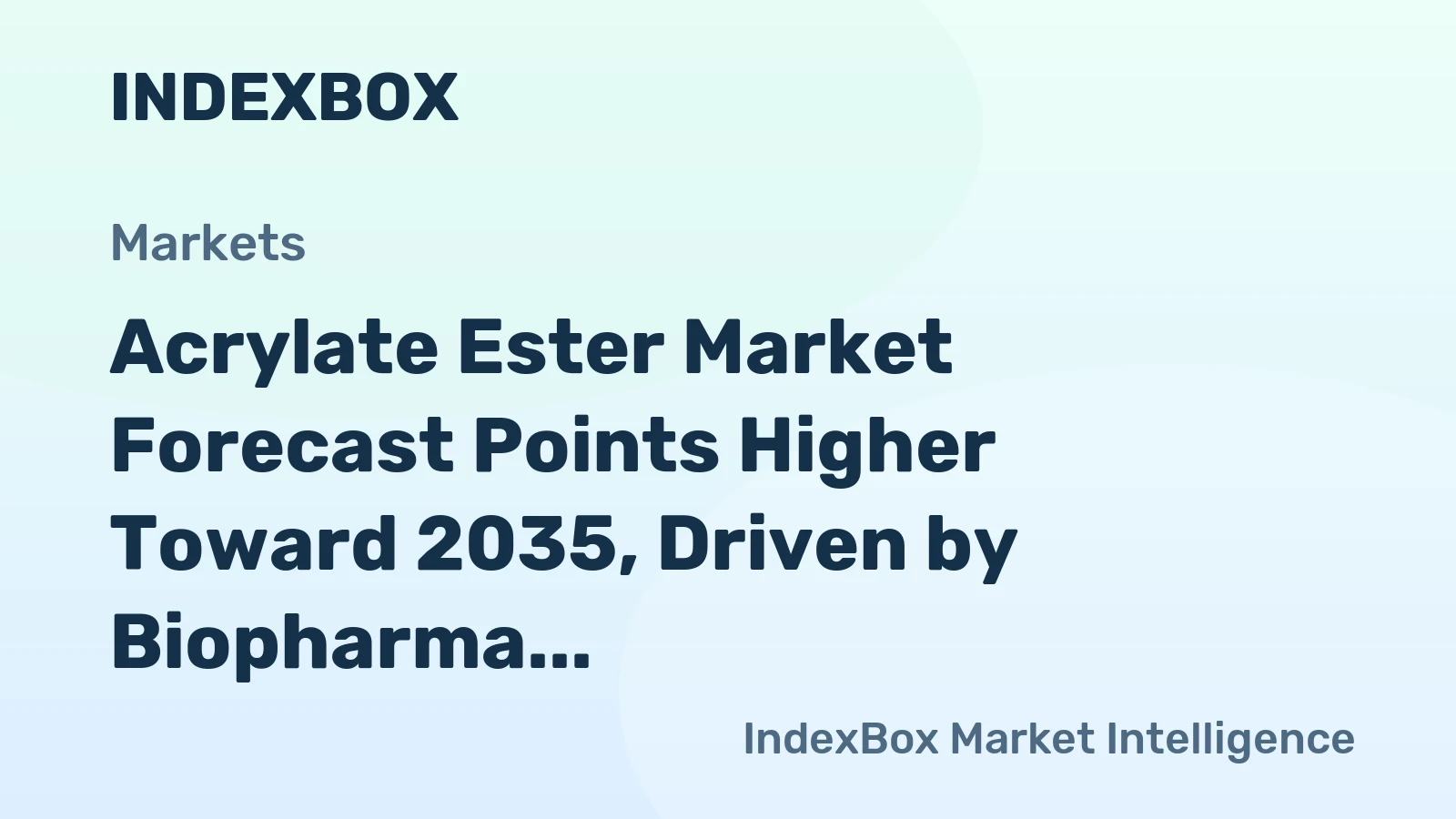 Acrylate Ester Market Forecast Points Higher Toward 2035, Driven by Biopharma Capacity Expansion