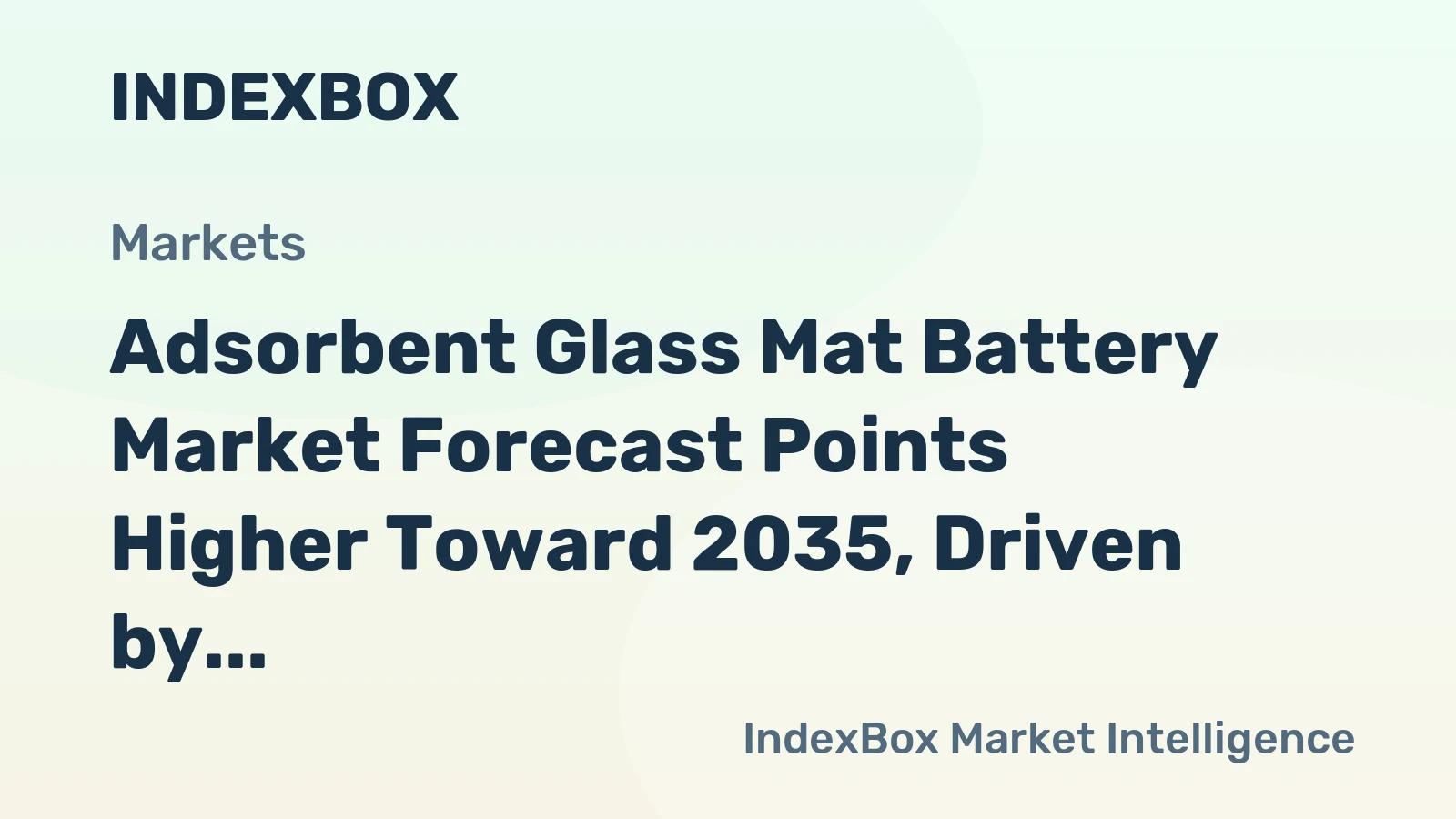 Adsorbent Glass Mat Battery Market Forecast Points Higher Toward 2035, Driven by Critical Backup Power Demand