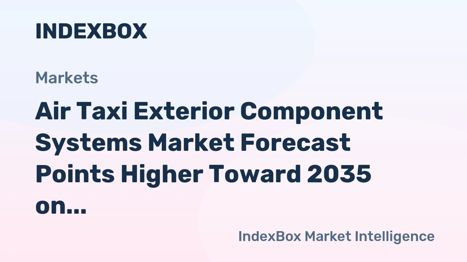 Air Taxi Exterior Component Systems Market Forecast Points Higher Toward 2035 on Urban Mobility Demand