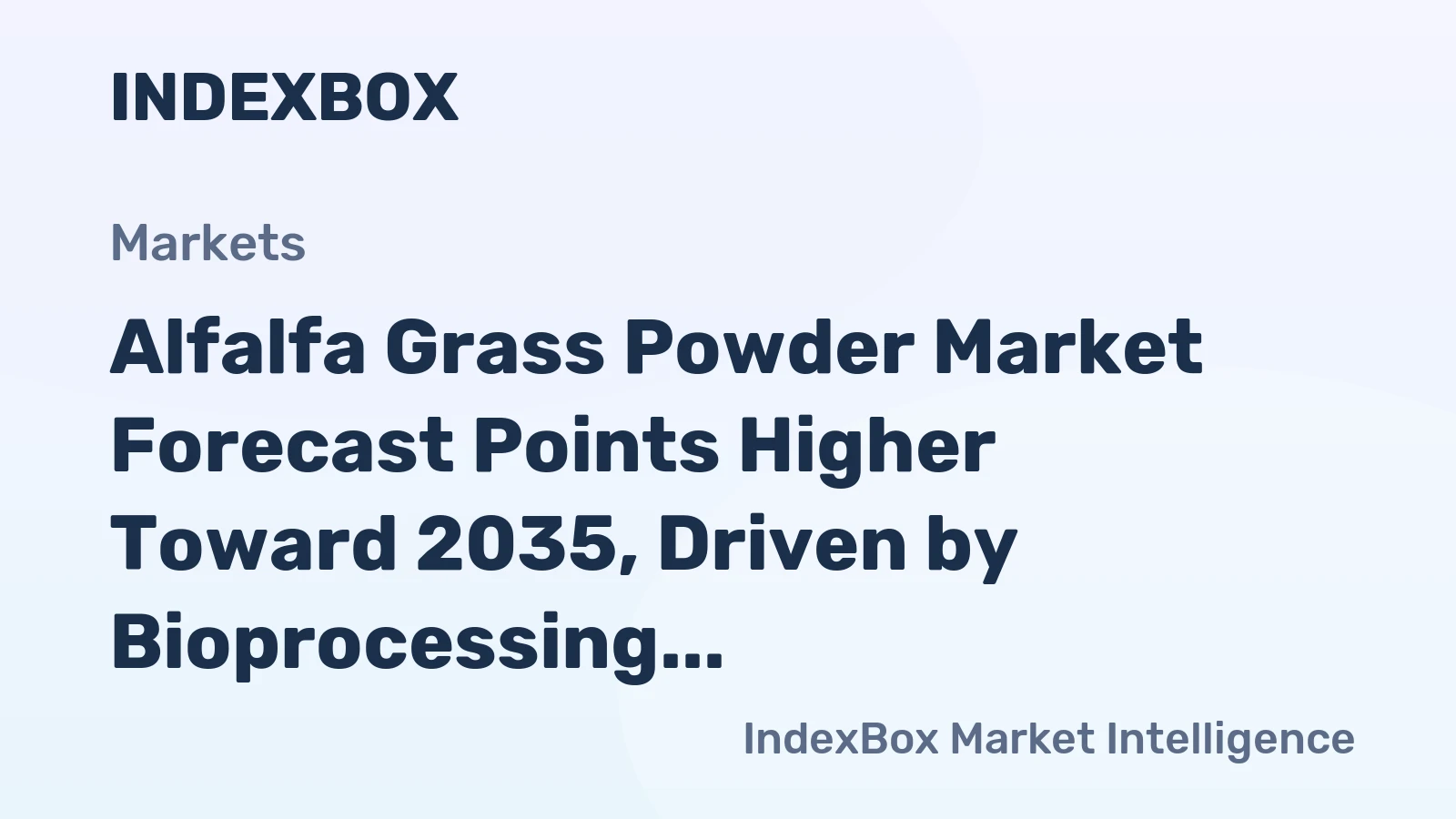 Alfalfa Grass Powder Market Forecast Points Higher Toward 2035, Driven by Bioprocessing Demand