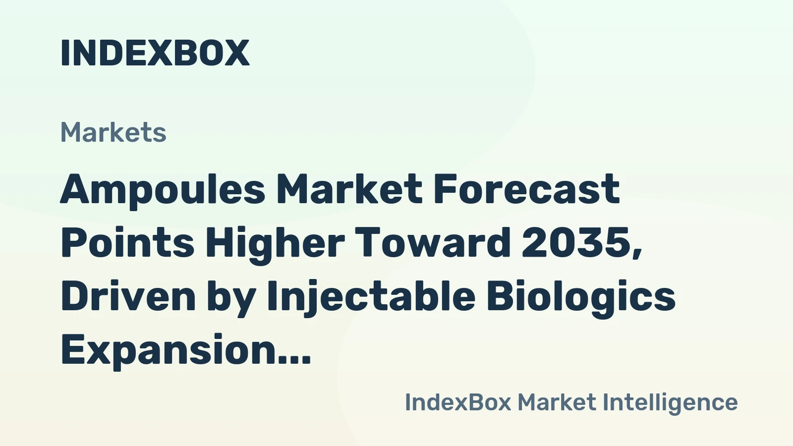 Ampoules Market Forecast Points Higher Toward 2035, Driven by Injectable Biologics Expansion