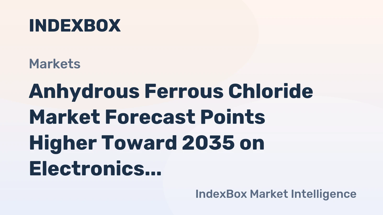 Anhydrous Ferrous Chloride Market Forecast Points Higher Toward 2035 on Electronics and Water Treatment Demand