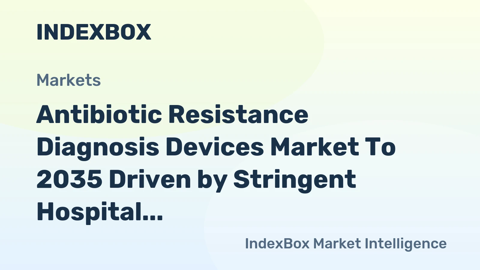Antibiotic Resistance Diagnosis Devices Market to 2035 Driven by Stringent Hospital Stewardship Mandates