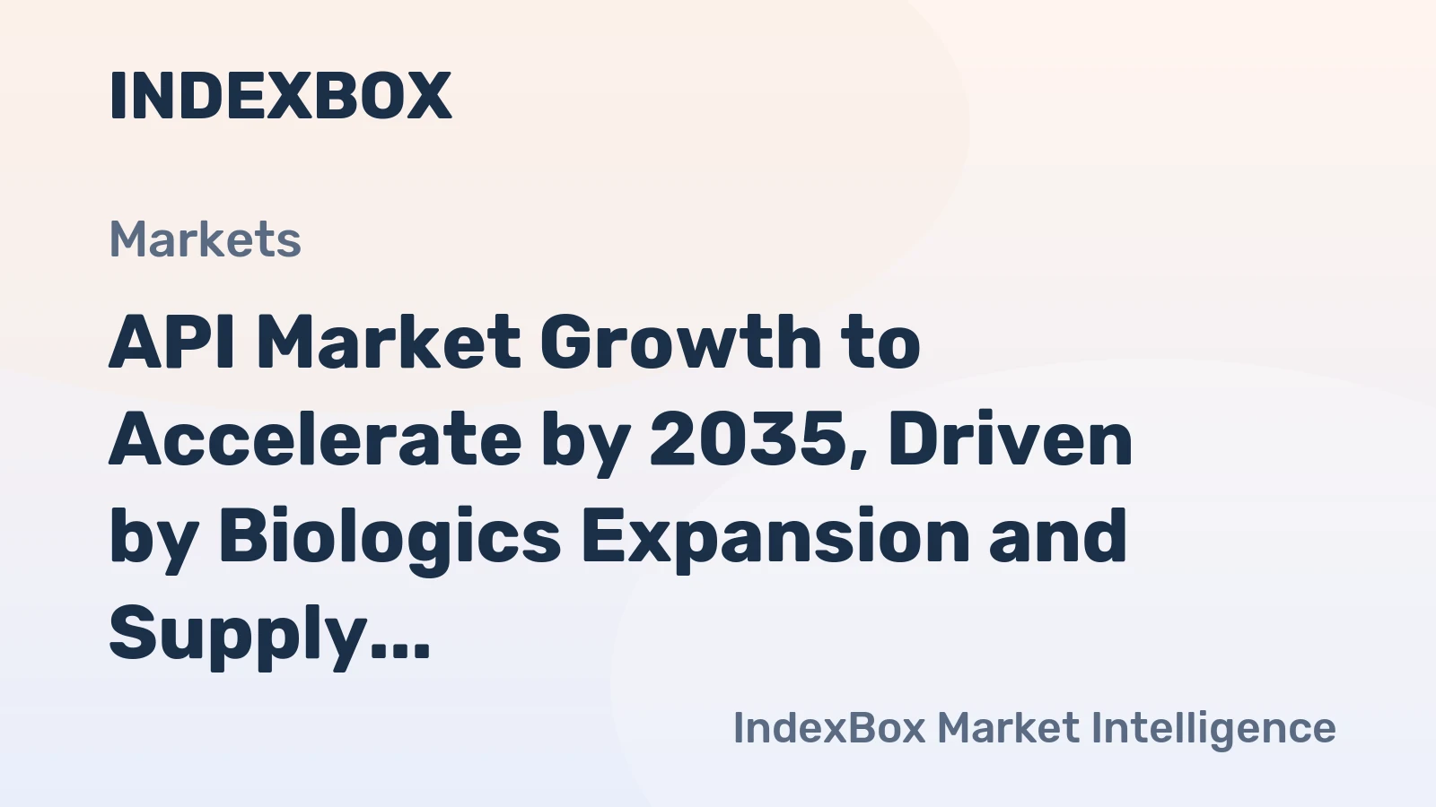 API Market Growth to Accelerate by 2035, Driven by Biologics Expansion and Supply Chain Regionalization
