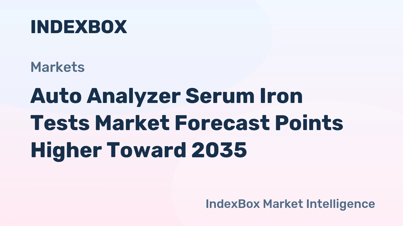 Auto Analyzer Serum Iron Tests Market Forecast Points Higher Toward 2035, Driven by Expanding Anemia Screening Programs
