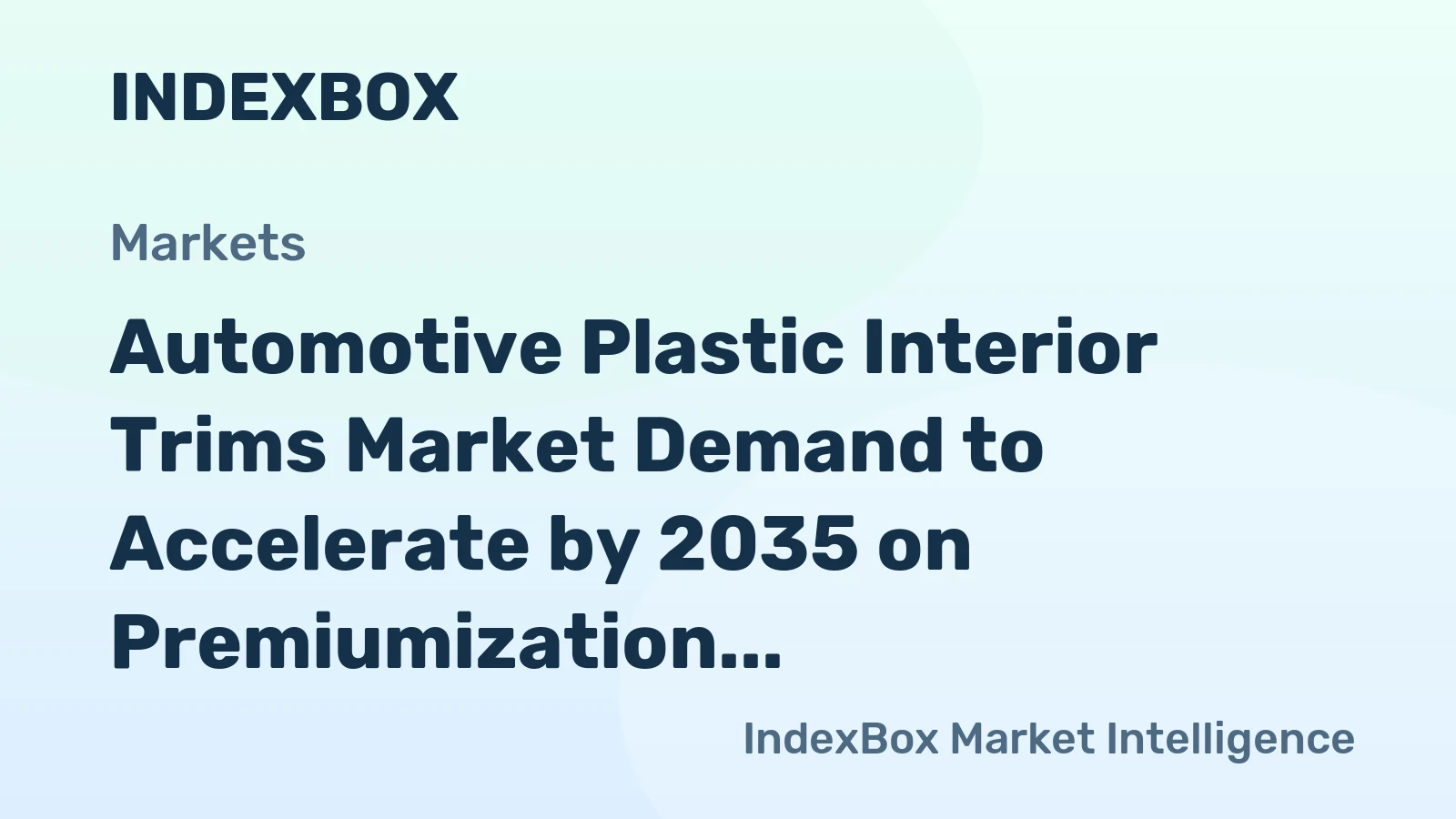 Automotive Plastic Interior Trims Market Demand to Accelerate by 2035 on Premiumization and Lightweighting Trends