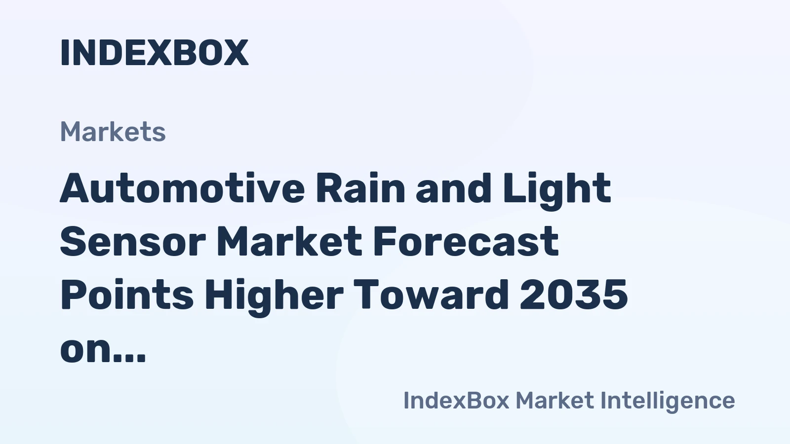 Automotive Rain and Light Sensor Market Forecast Points Higher Toward 2035 on ADAS Integration and Safety Mandates
