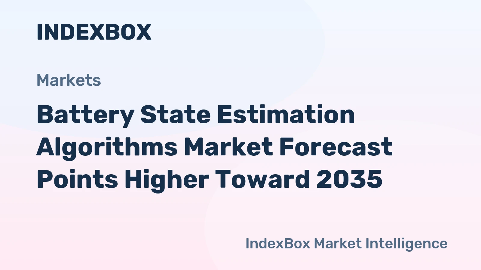 Battery State Estimation Algorithms Market Forecast Points Higher Toward 2035, Driven by EV and Grid Storage Expansion