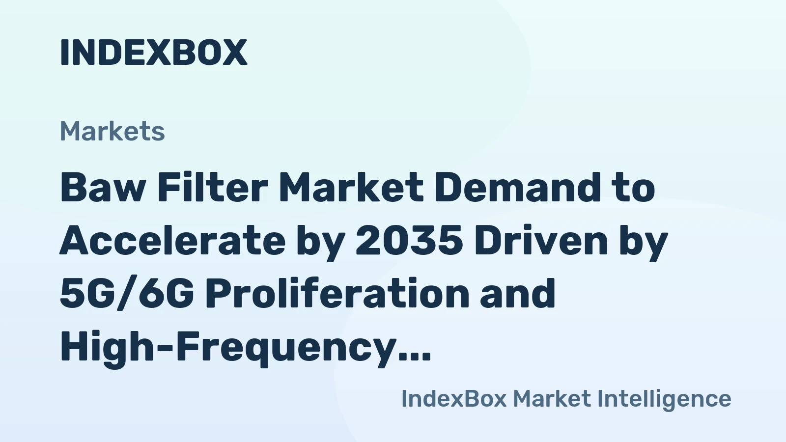 Baw Filter Market Demand to Accelerate by 2035 Driven by 5G/6G Proliferation and High-Frequency Industrial Sensing