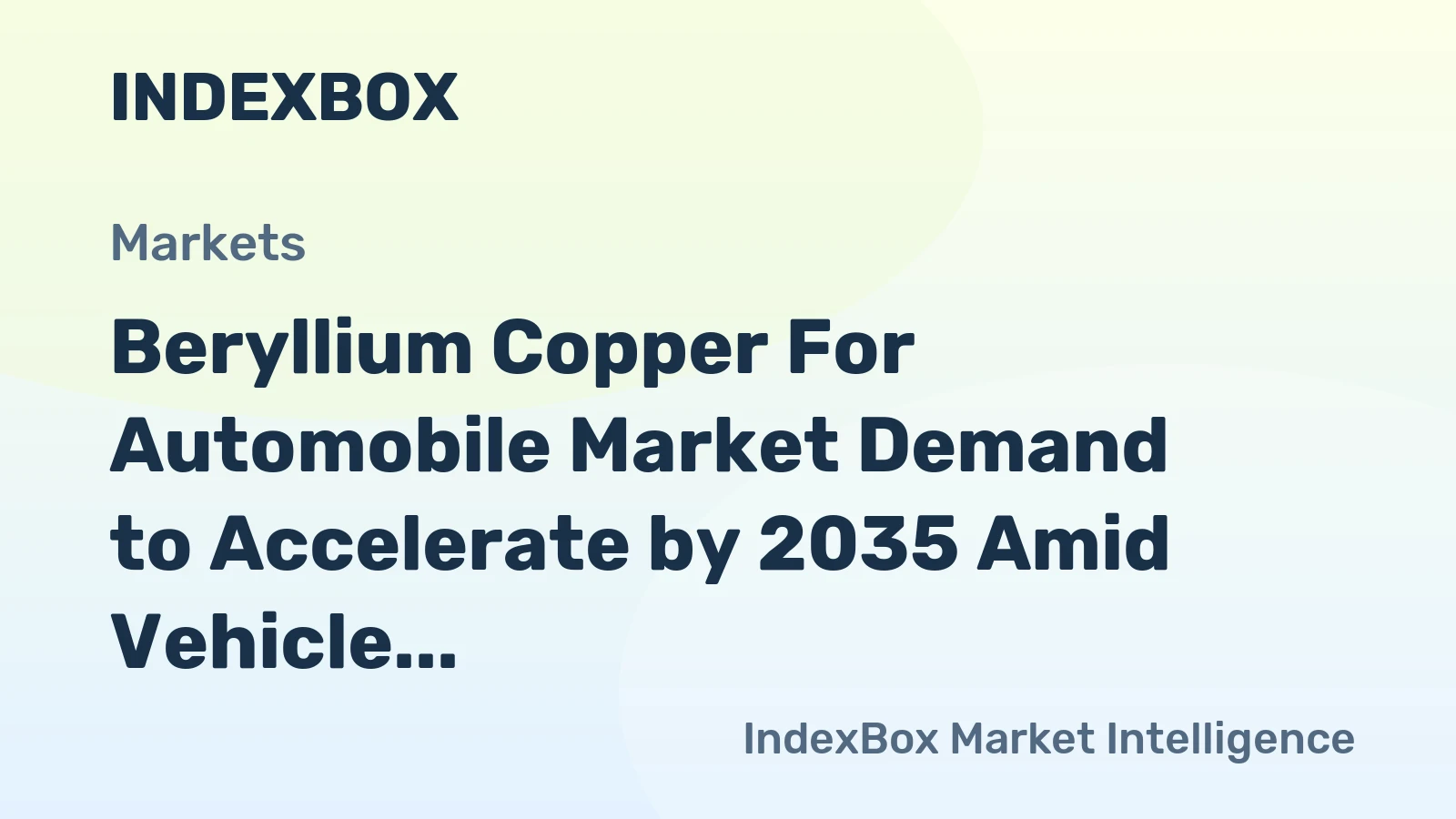 Beryllium Copper for Automobile Market Demand to Accelerate by 2035 Amid Vehicle Electrification