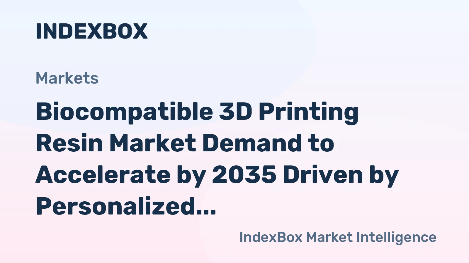 Biocompatible 3D Printing Resin Market Demand to Accelerate by 2035 Driven by Personalized Medical Implants