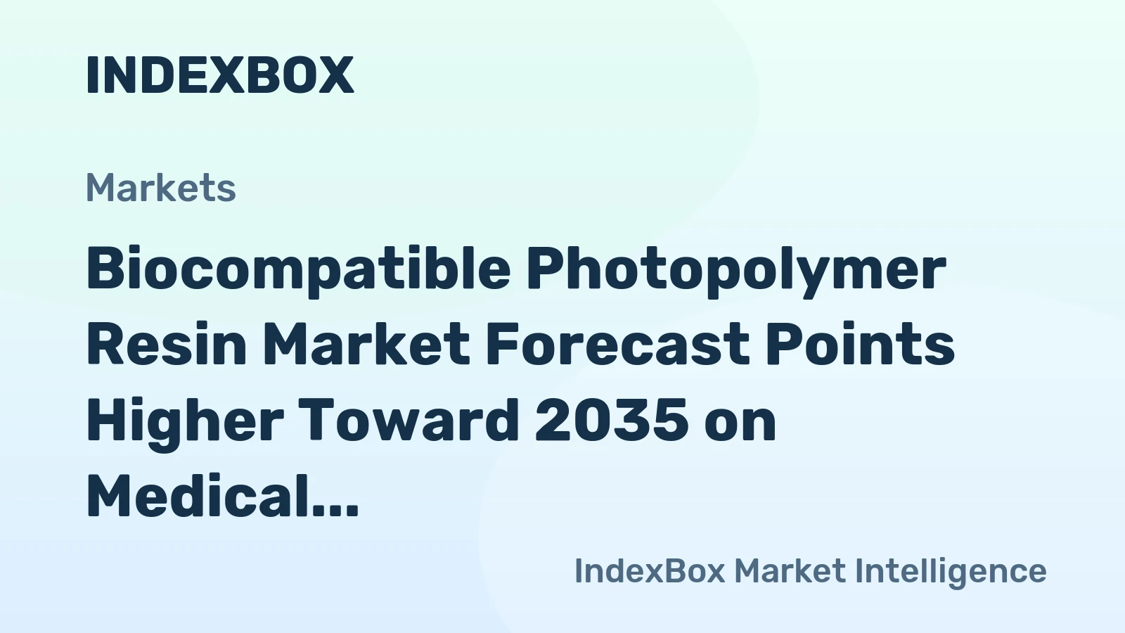 Biocompatible Photopolymer Resin Market Forecast Points Higher Toward 2035 on Medical 3D Printing Expansion