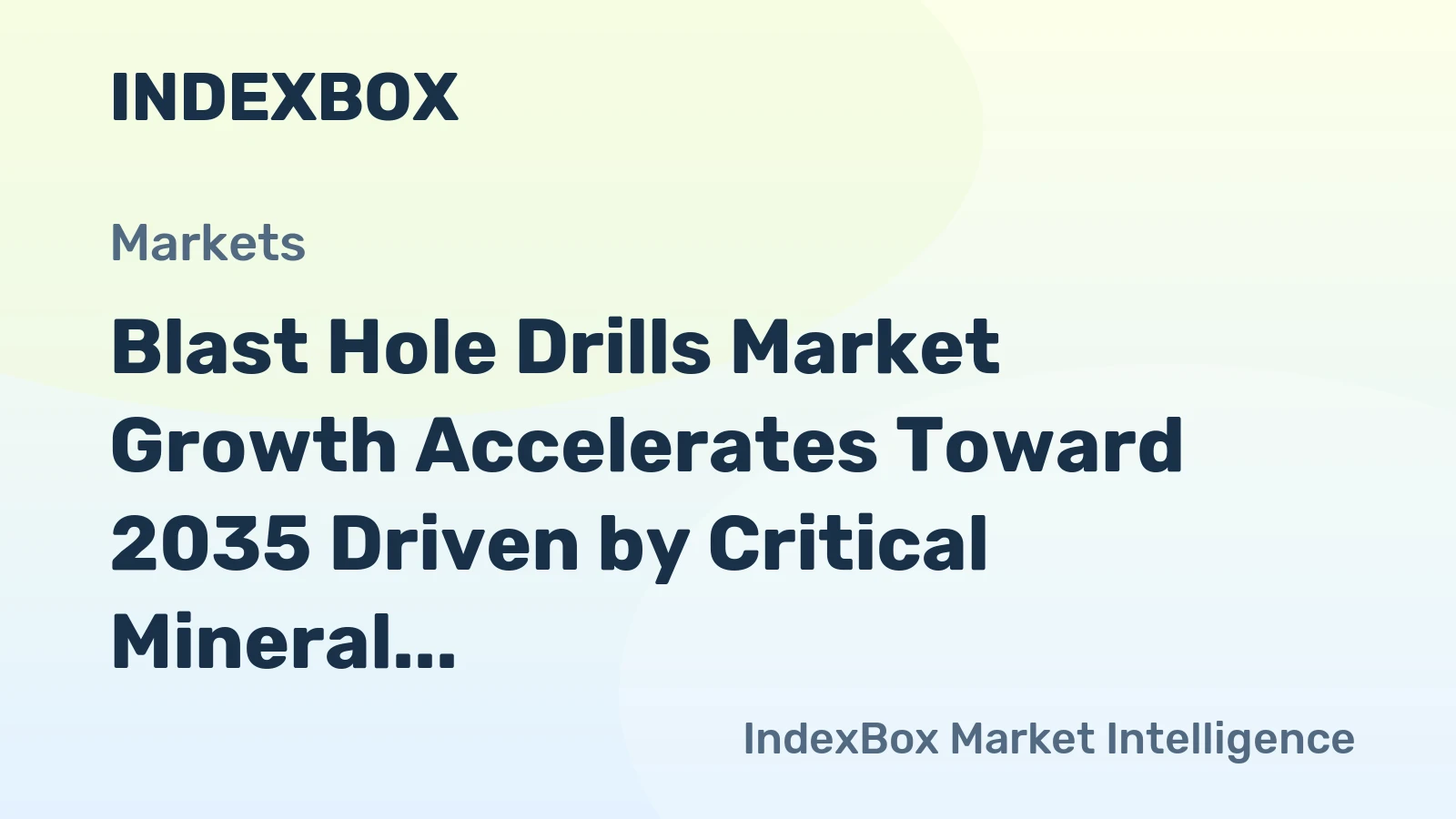 Blast Hole Drills Market Growth Accelerates Toward 2035 Driven by Critical Mineral Demand and Automation