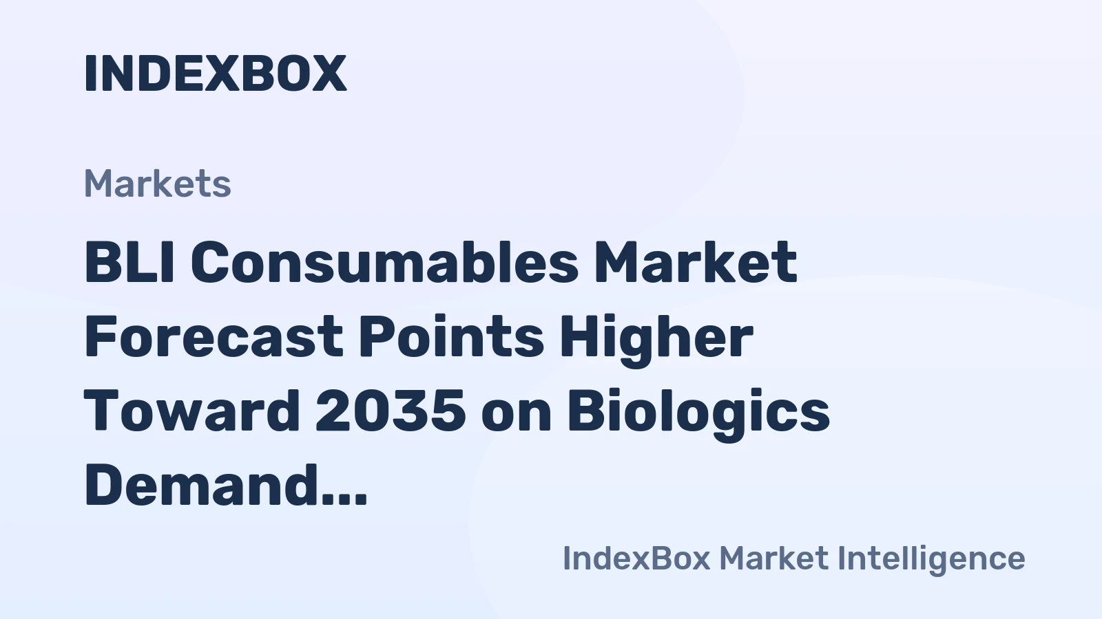 BLI Consumables Market Forecast Points Higher Toward 2035 on Biologics Demand