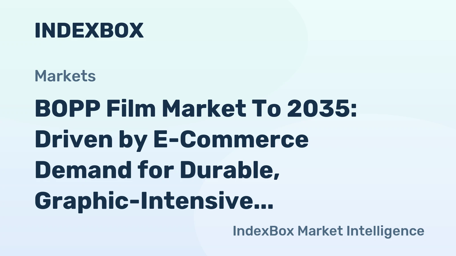 BOPP Film Market to 2035: Driven by E-Commerce Demand for Durable, Graphic-Intensive Packaging