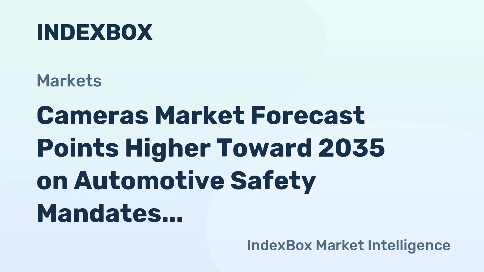 Cameras Market Forecast Points Higher Toward 2035 on Automotive Safety Mandates and AI-Enabled Imaging Demand