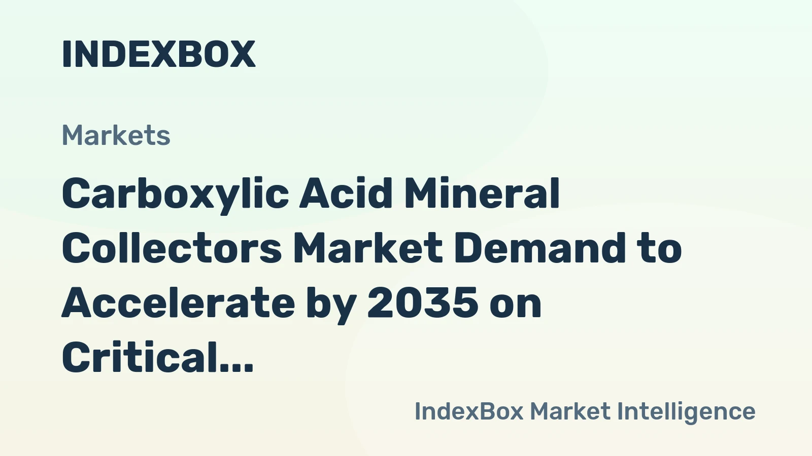 Carboxylic Acid Mineral Collectors Market Demand to Accelerate by 2035 on Critical Mineral Processing Expansion