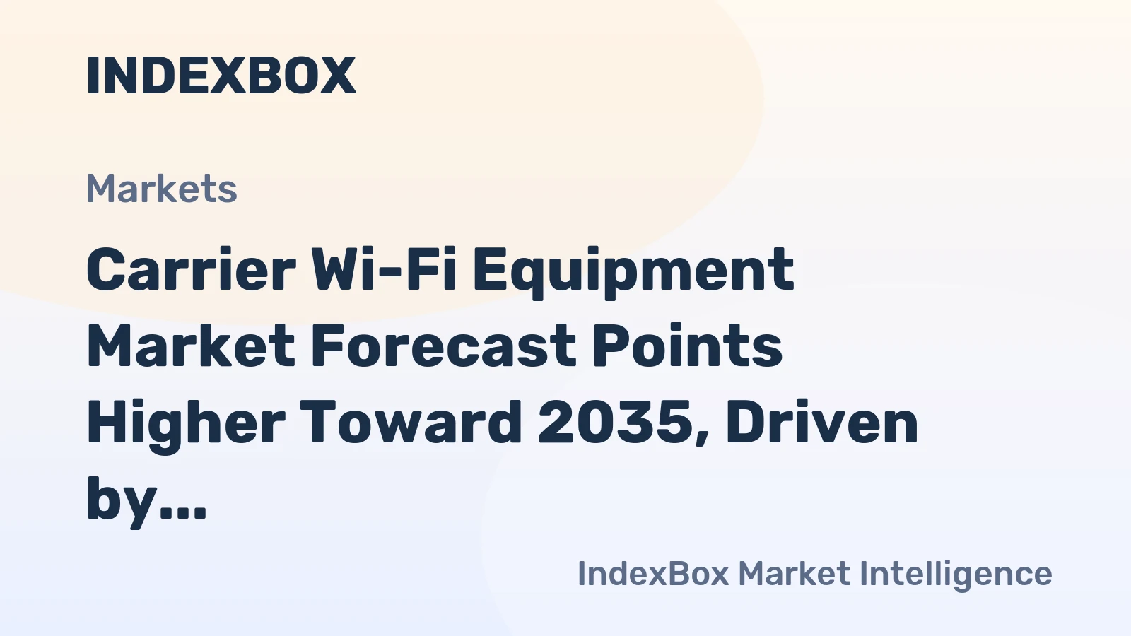 Carrier Wi-Fi Equipment Market Forecast Points Higher Toward 2035, Driven by Smart City Infrastructure