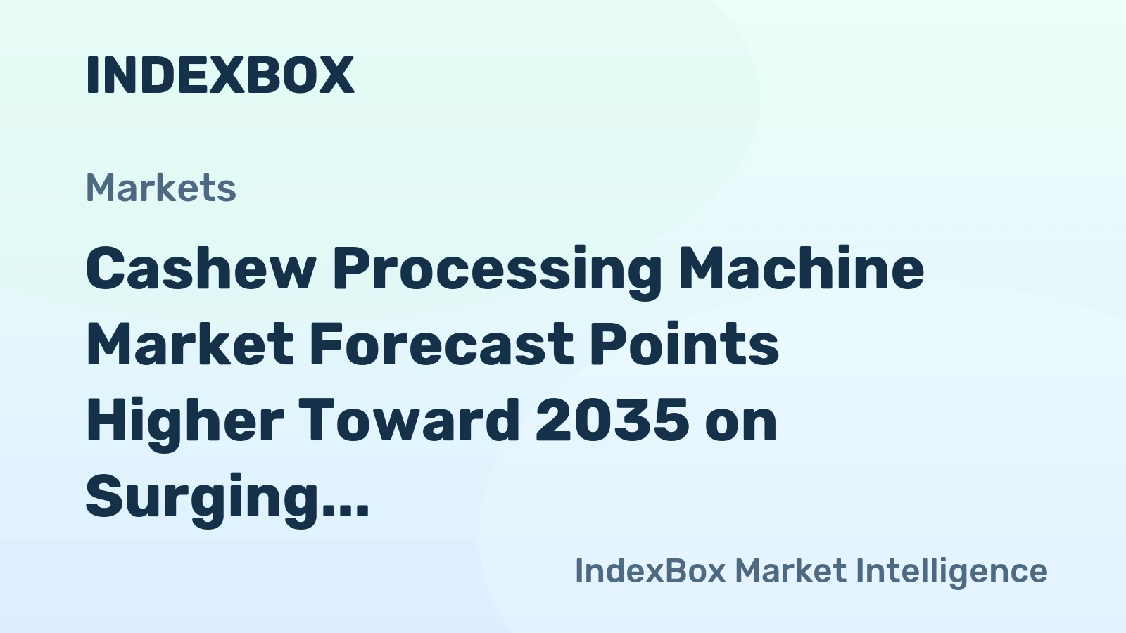 Cashew Processing Machine Market Forecast Points Higher Toward 2035 on Surging Global Snack Demand