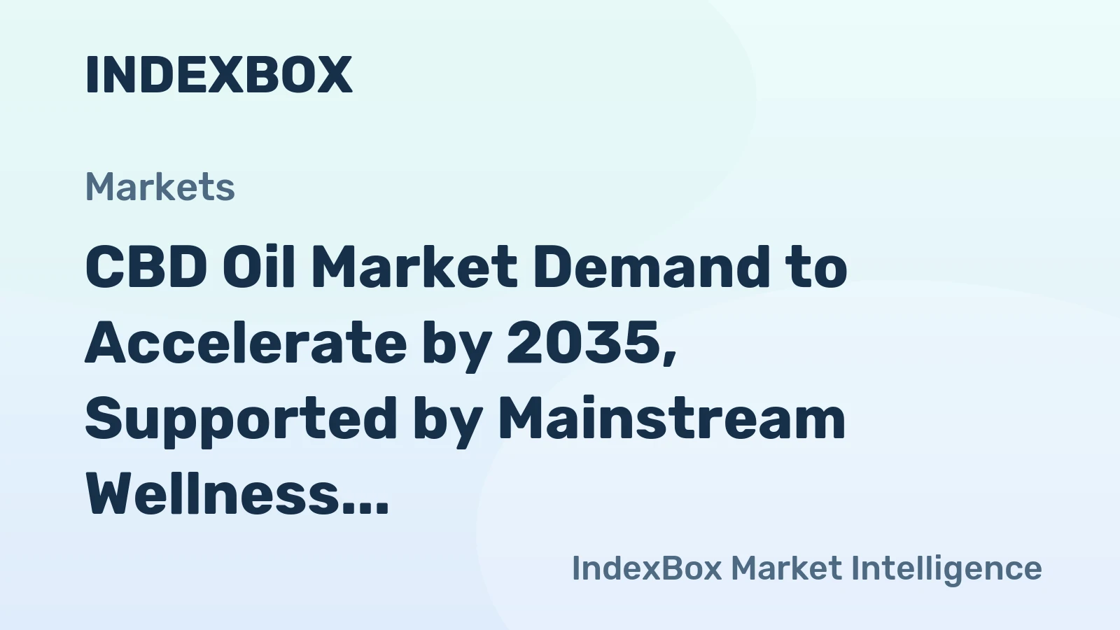 CBD Oil Market Demand to Accelerate by 2035, Supported by Mainstream Wellness Adoption