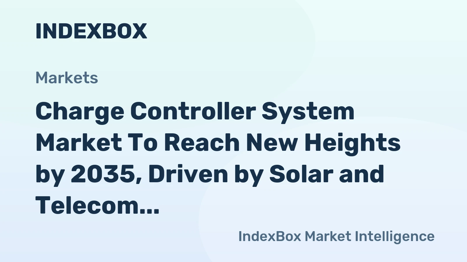 Charge Controller System Market to Reach New Heights by 2035, Driven by Solar and Telecom Expansion