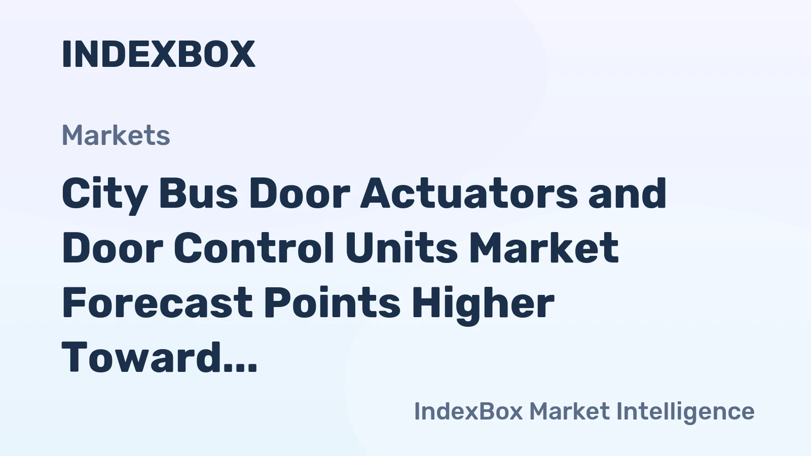 City Bus Door Actuators and Door Control Units Market Forecast Points Higher Toward 2035, Driven by Urban Fleet Electrification