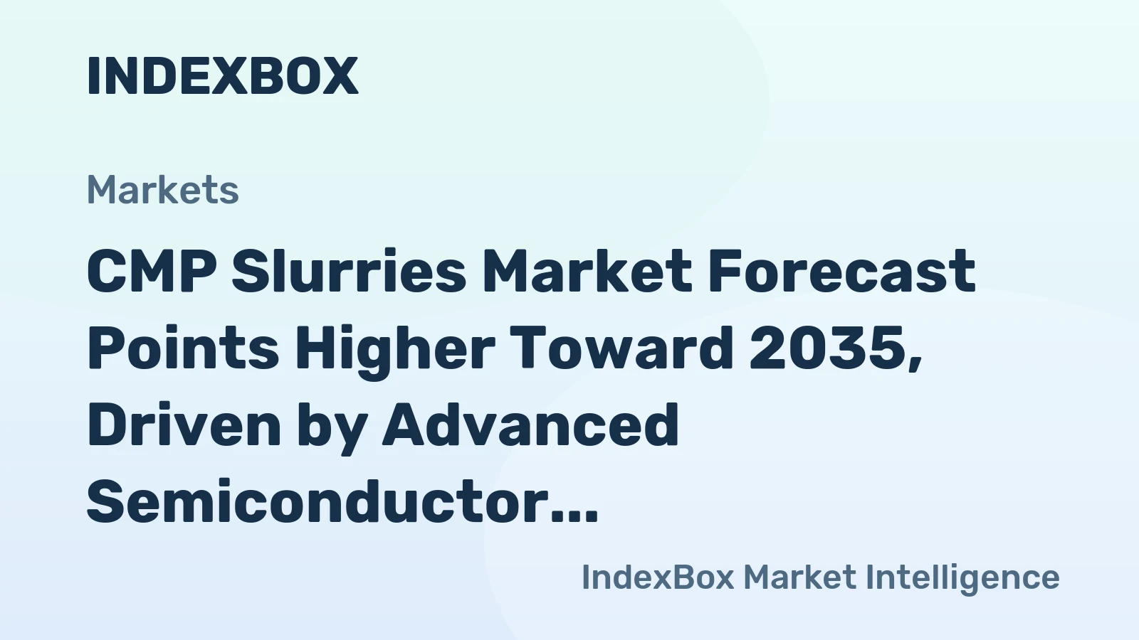 CMP Slurries Market Forecast Points Higher Toward 2035, Driven by Advanced Semiconductor Node Transitions