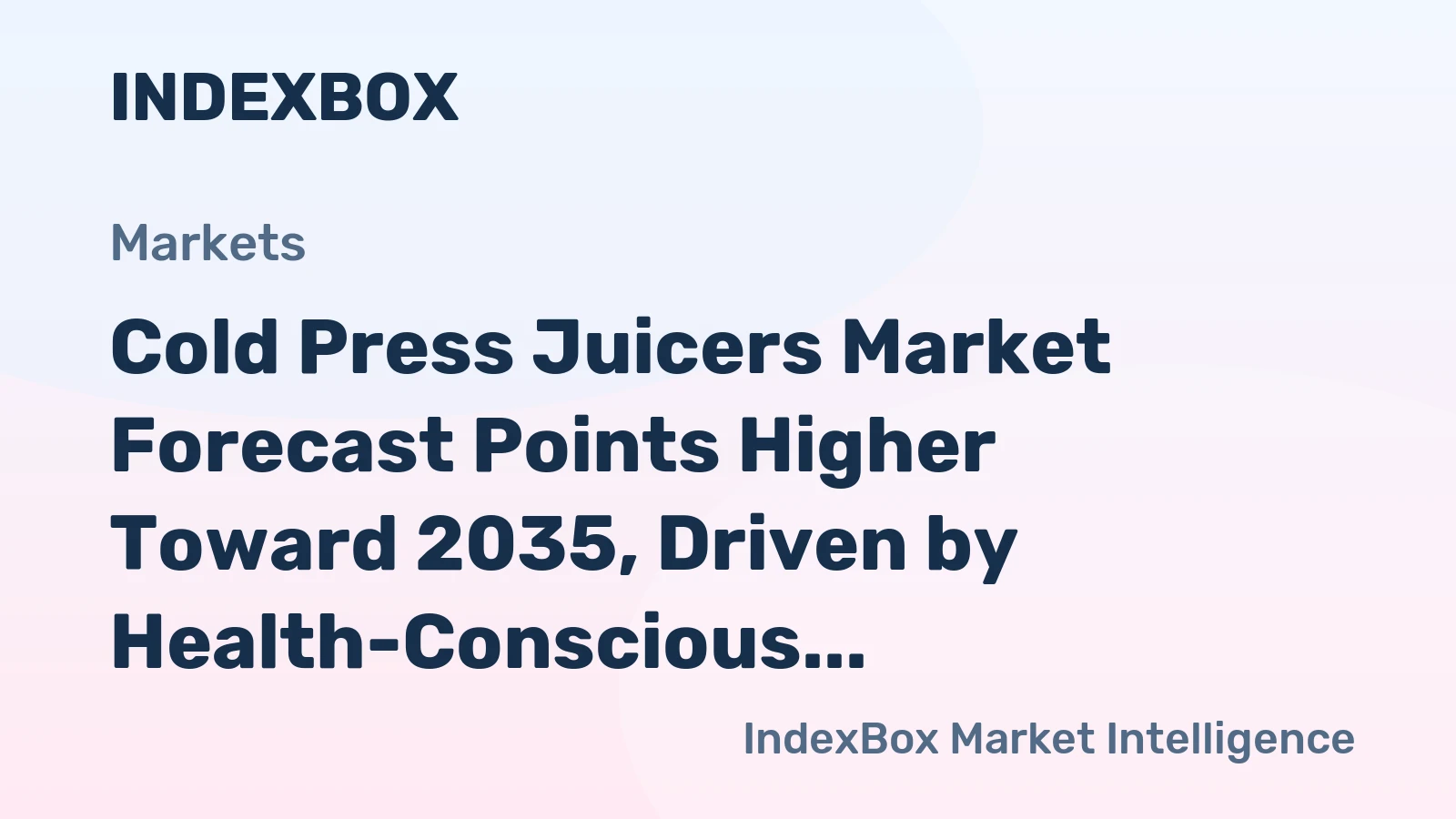 Cold Press Juicers Market Forecast Points Higher Toward 2035, Driven by Health-Conscious Consumer Spending