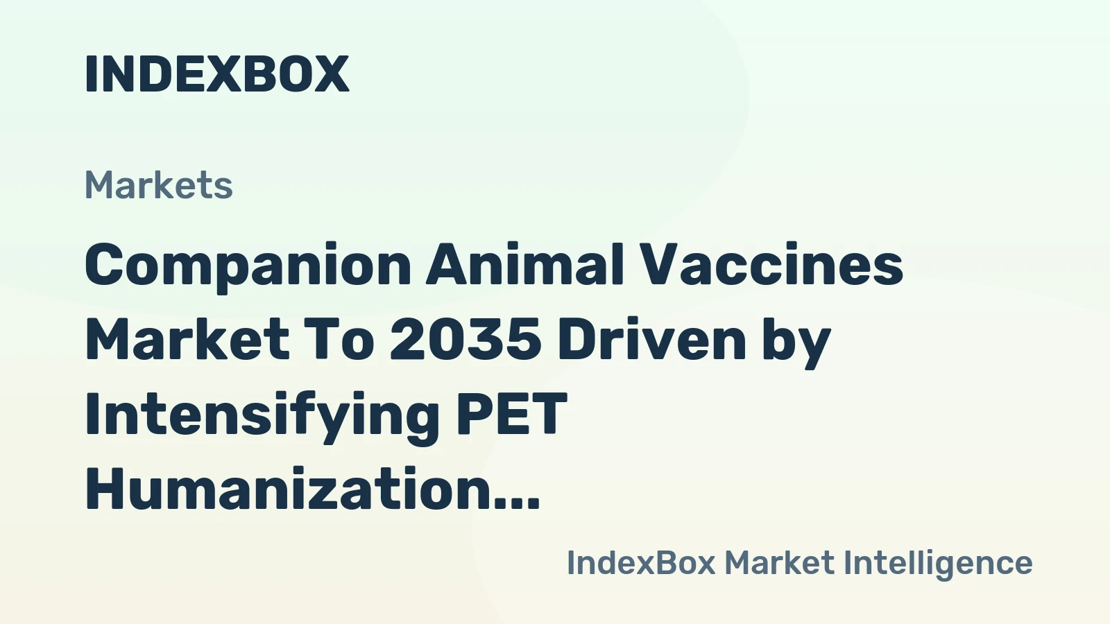 Companion Animal Vaccines Market to 2035 Driven by Intensifying PET Humanization and Preventive Care Spending