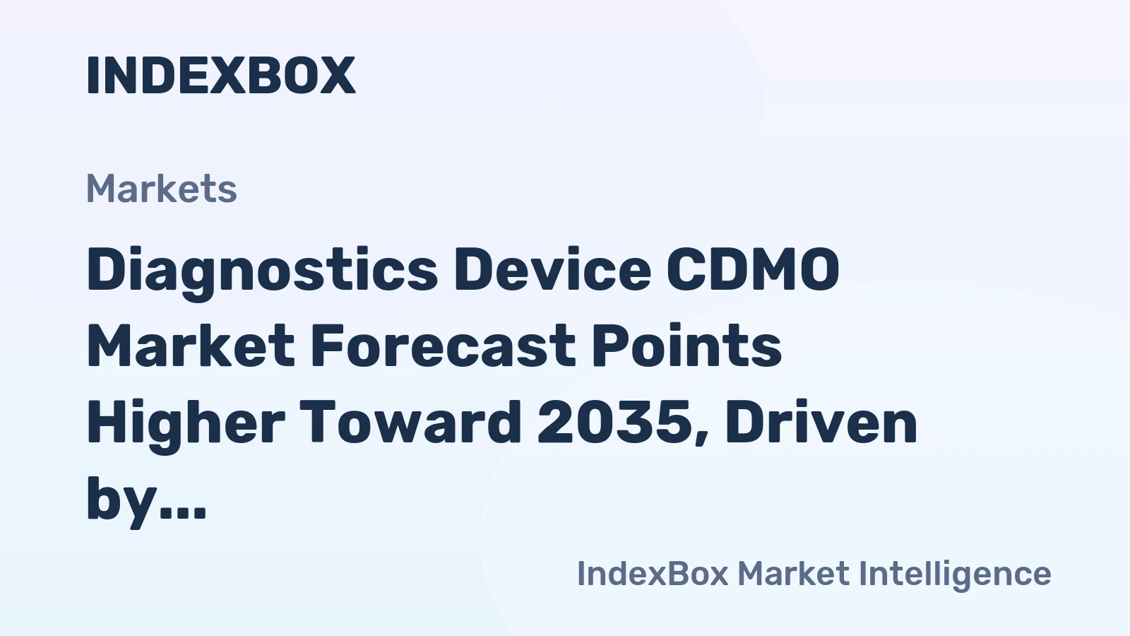 Diagnostics Device CDMO Market Forecast Points Higher Toward 2035, Driven by Decentralized Testing Demand