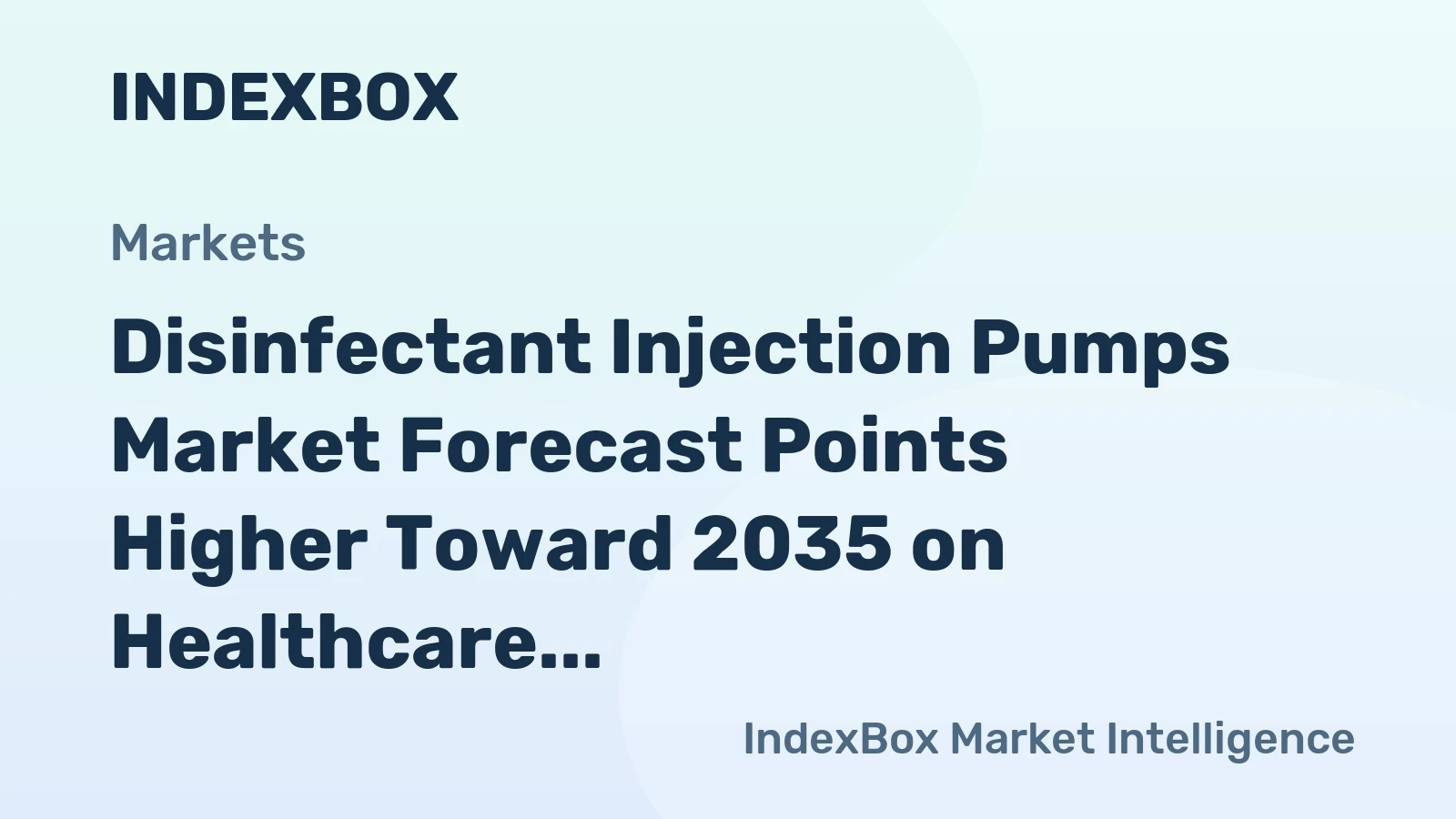 Disinfectant Injection Pumps Market Forecast Points Higher Toward 2035 on Healthcare Infrastructure Expansion