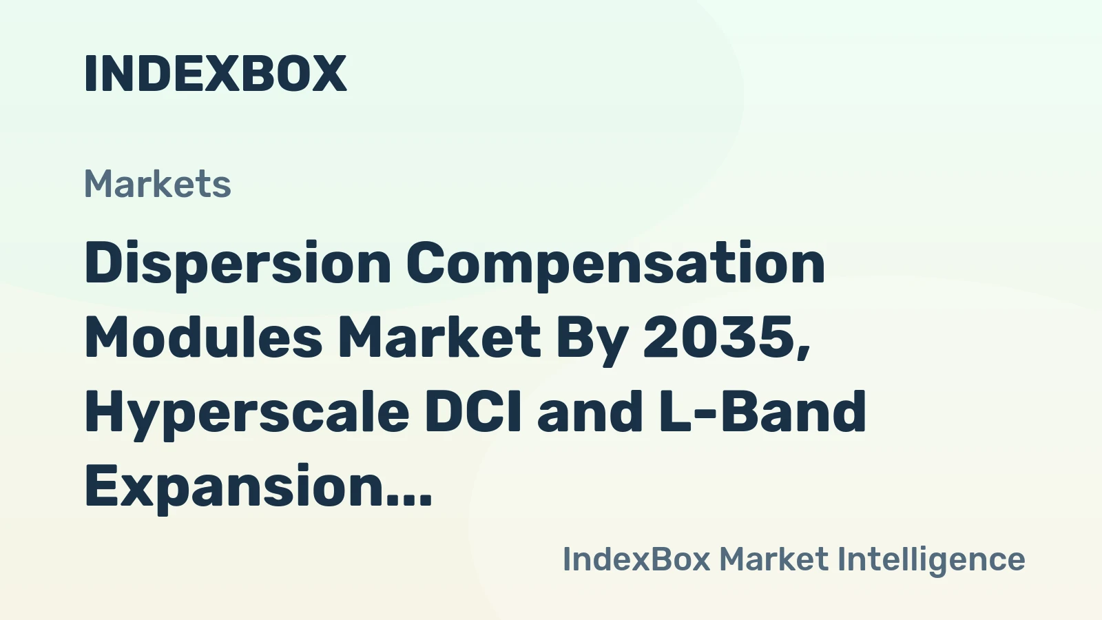Dispersion Compensation Modules Market by 2035, Hyperscale DCI and L-Band Expansion Drive Sustained Growth