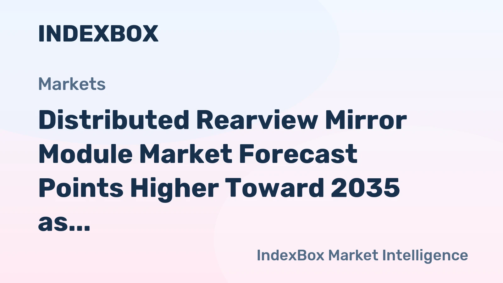 Distributed Rearview Mirror Module Market Forecast Points Higher Toward 2035 as Camera-Monitor Systems Gain Regulatory Traction