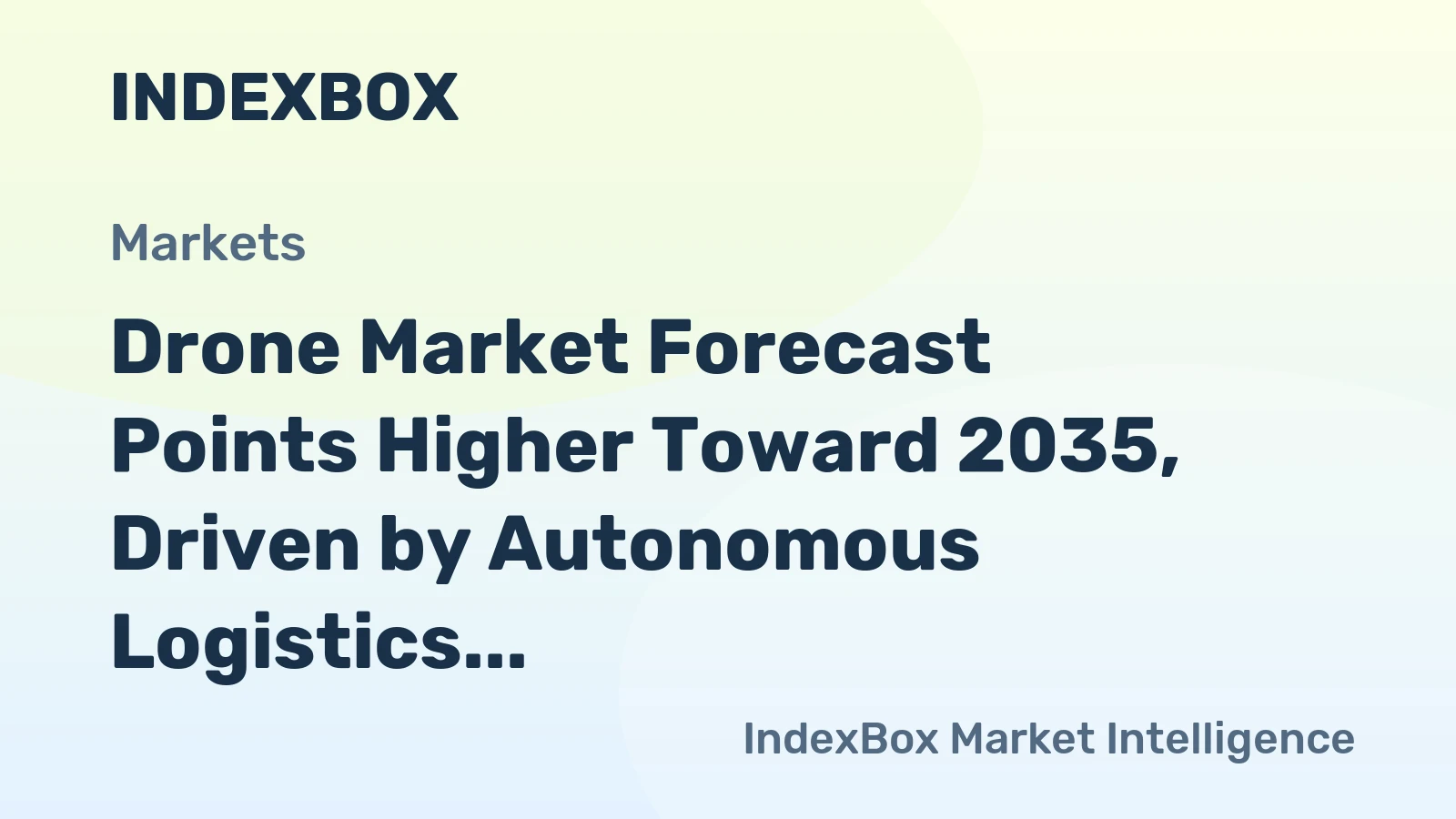 Drone Market Forecast Points Higher Toward 2035, Driven by Autonomous Logistics and Infrastructure Inspection